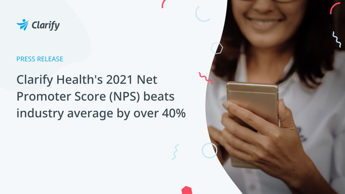 Clarify's 2021 Net Promoter Score beats industry average by over 40%